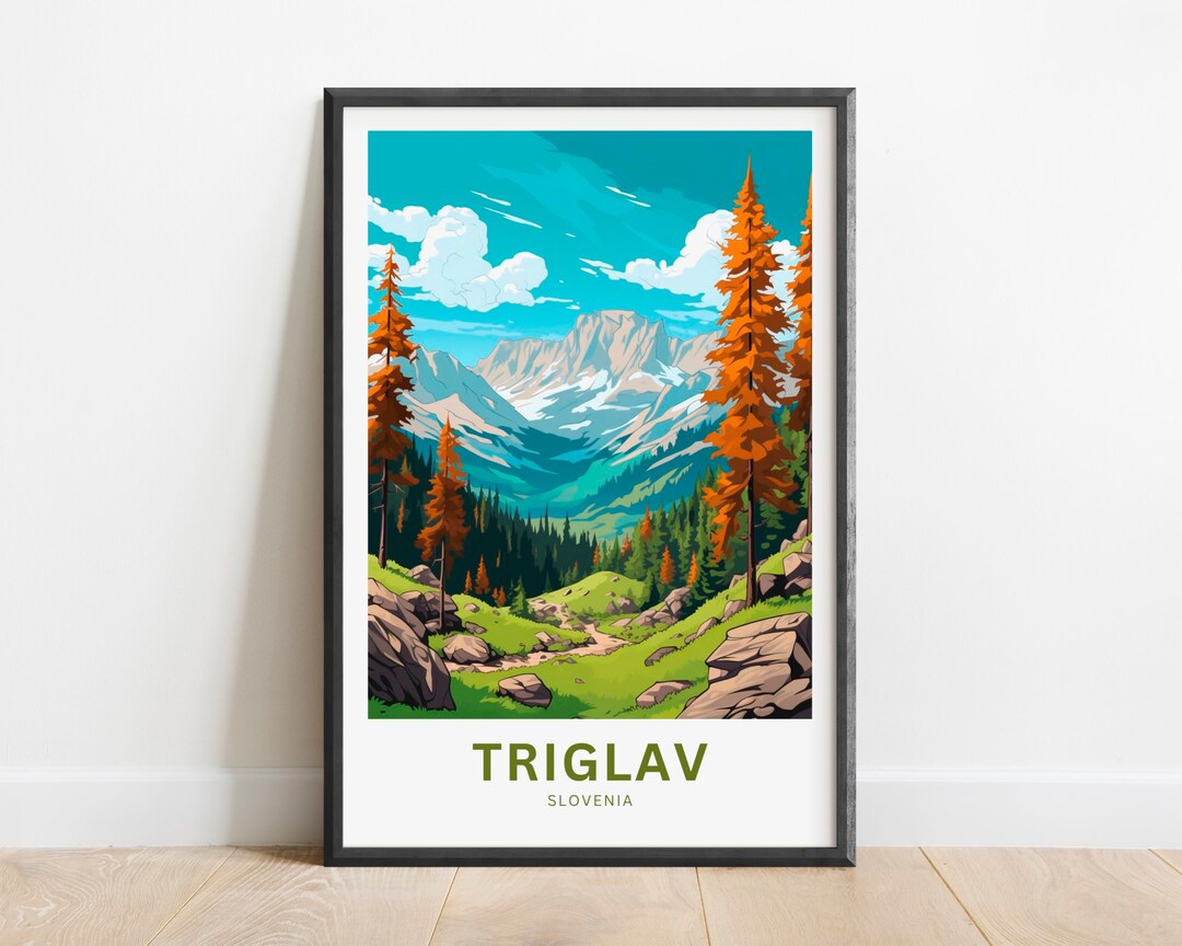 Triglav Travel Print Triglav Poster, Slovenia Wall Art, Framed Present ...