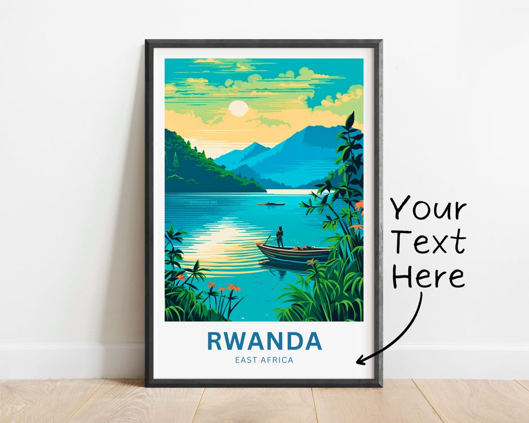 Personalized Rwanda Travel Print - Rwanda Poster, East Africa Wall Art ...
