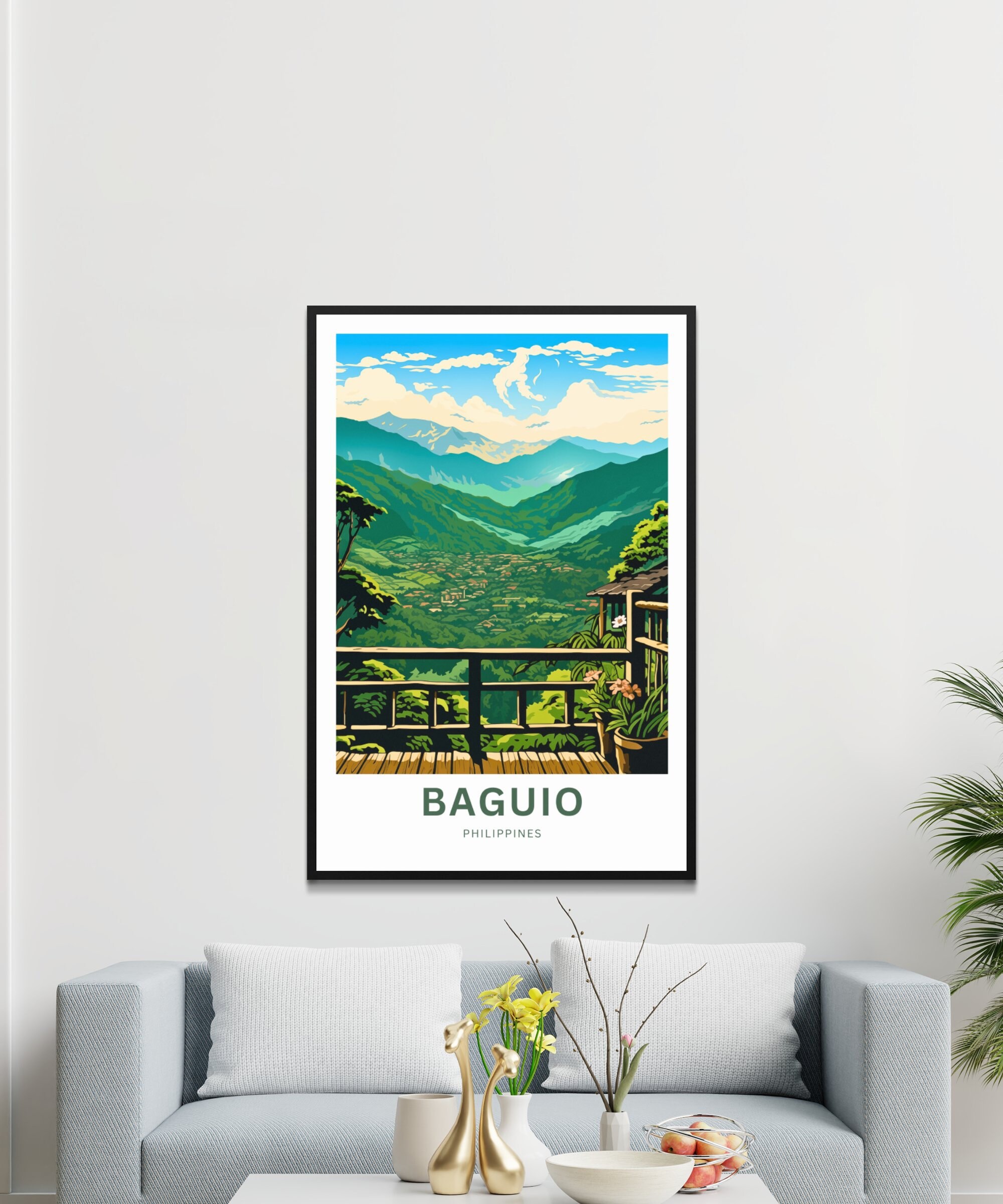 Baguio City Travel Print - Baguio Poster, Philippines Wall Art, Framed ...