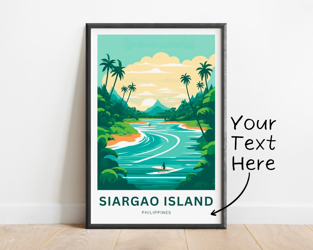 Personalized Siargao Island Travel Print - Siargao Island Poster ...