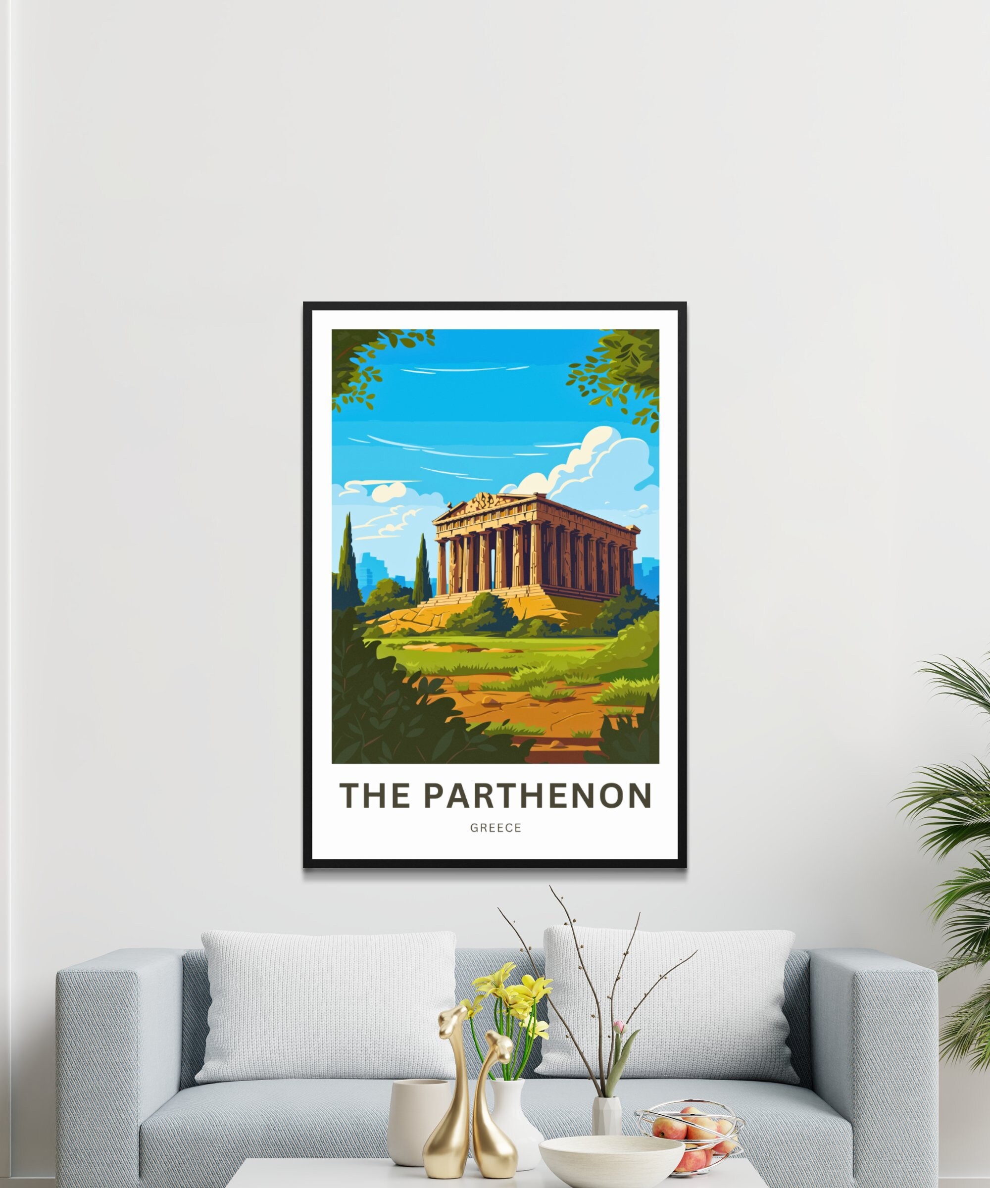 Parthenon Travel Print - Parthenon Poster, Greece Wall Art, Framed ...