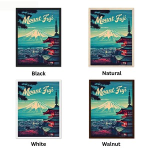 Mount Fuji Vintage Travel Poster - Mount Fuji Print, Japan Wall Art, Framed Present, Gift Japan ...