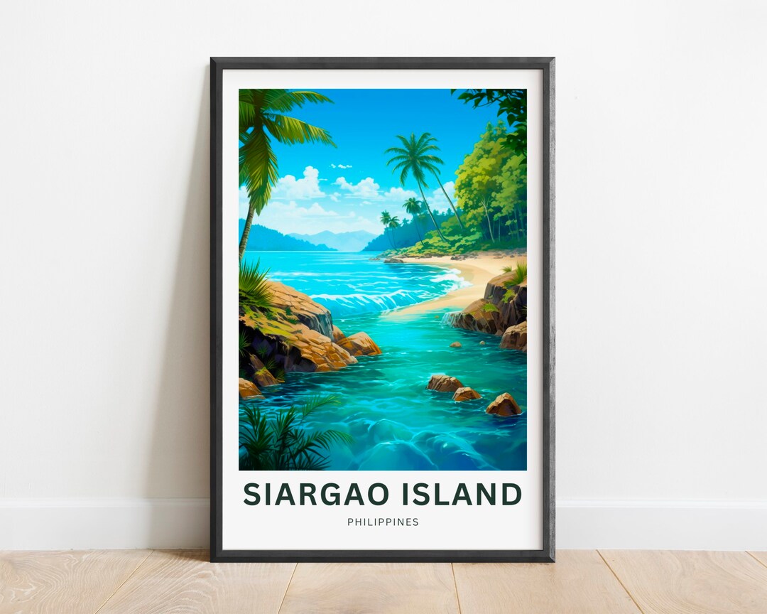 Siargao Island Travel Print - Siargao Island Poster, Philippines Wall ...