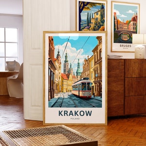 Krakow Travel Print - Krakow Poster, Poland Wall Art, Framed Present ...