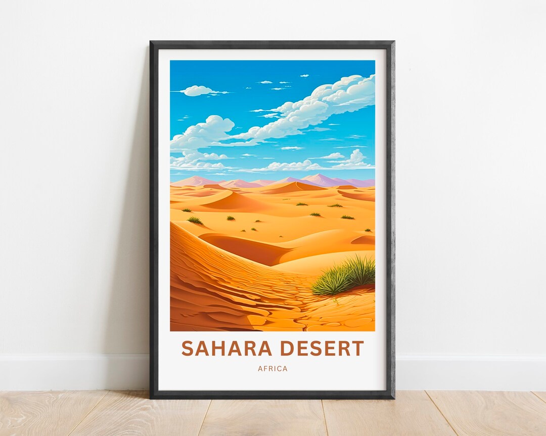 Sahara Desert Travel Print - Sahara Desert Poster, Africa Wall Art ...