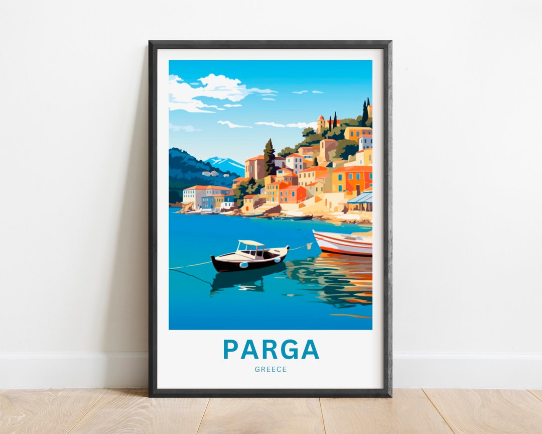 Parga Travel Print - Parga Poster, Greece Wall Art, Framed Present ...