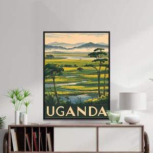 Uganda Wall Art Print: Africa Travel Decor (vintage Style) - Etsy
