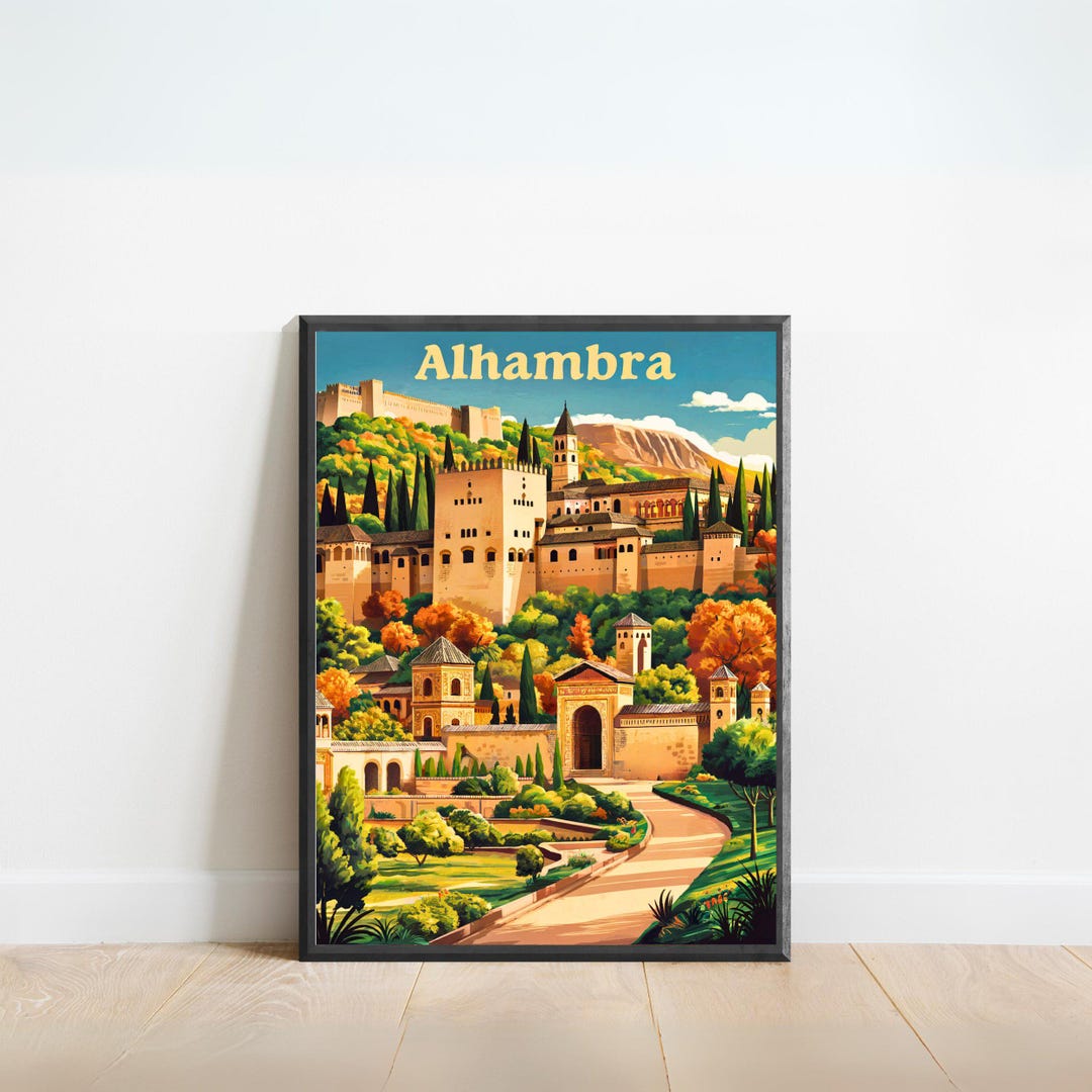 Alhambra Vintage Travel Poster - Alhambra Print, Norway Wall Art ...