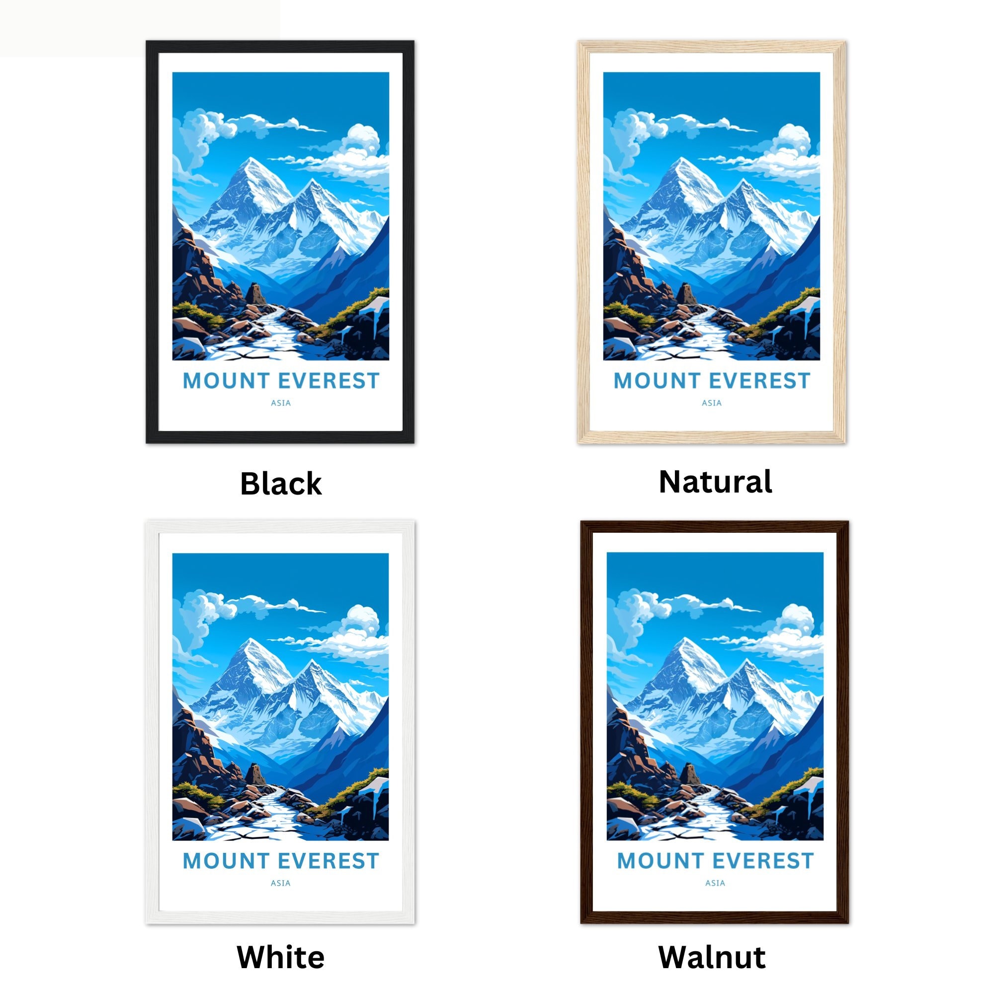 Mount Everest Travel Print Mount Everest Poster Everest - Etsy
