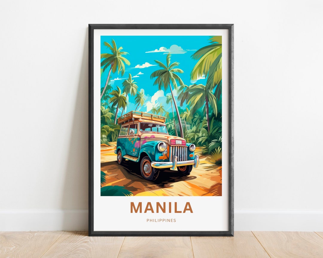 Manila Travel Print - Manila Poster, Philippines Wall Art, Framed ...