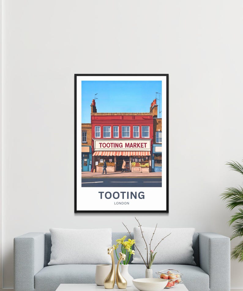 Tooting Travel Print - Tooting Poster, South London Wall Art, Framed ...