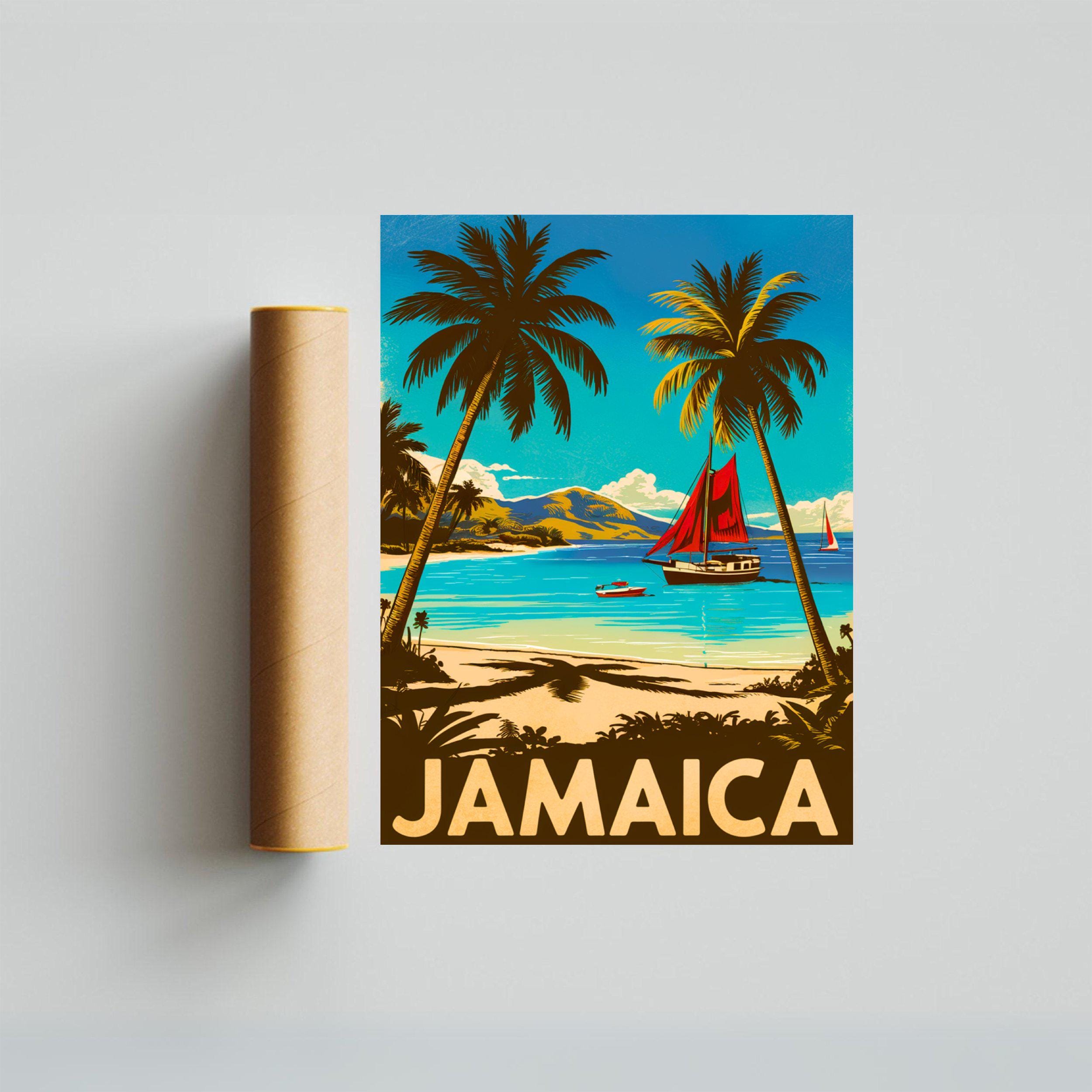 Jamaica Vintage Travel Poster - Jamaica Print, Caribbean Wall Art ...