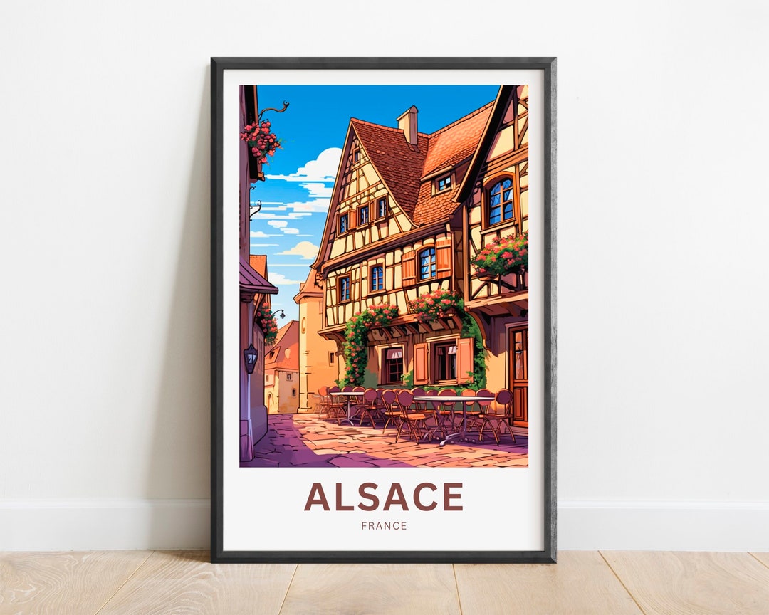 Alsace Travel Print - Alsace Poster, France Wall Art, Framed Present ...