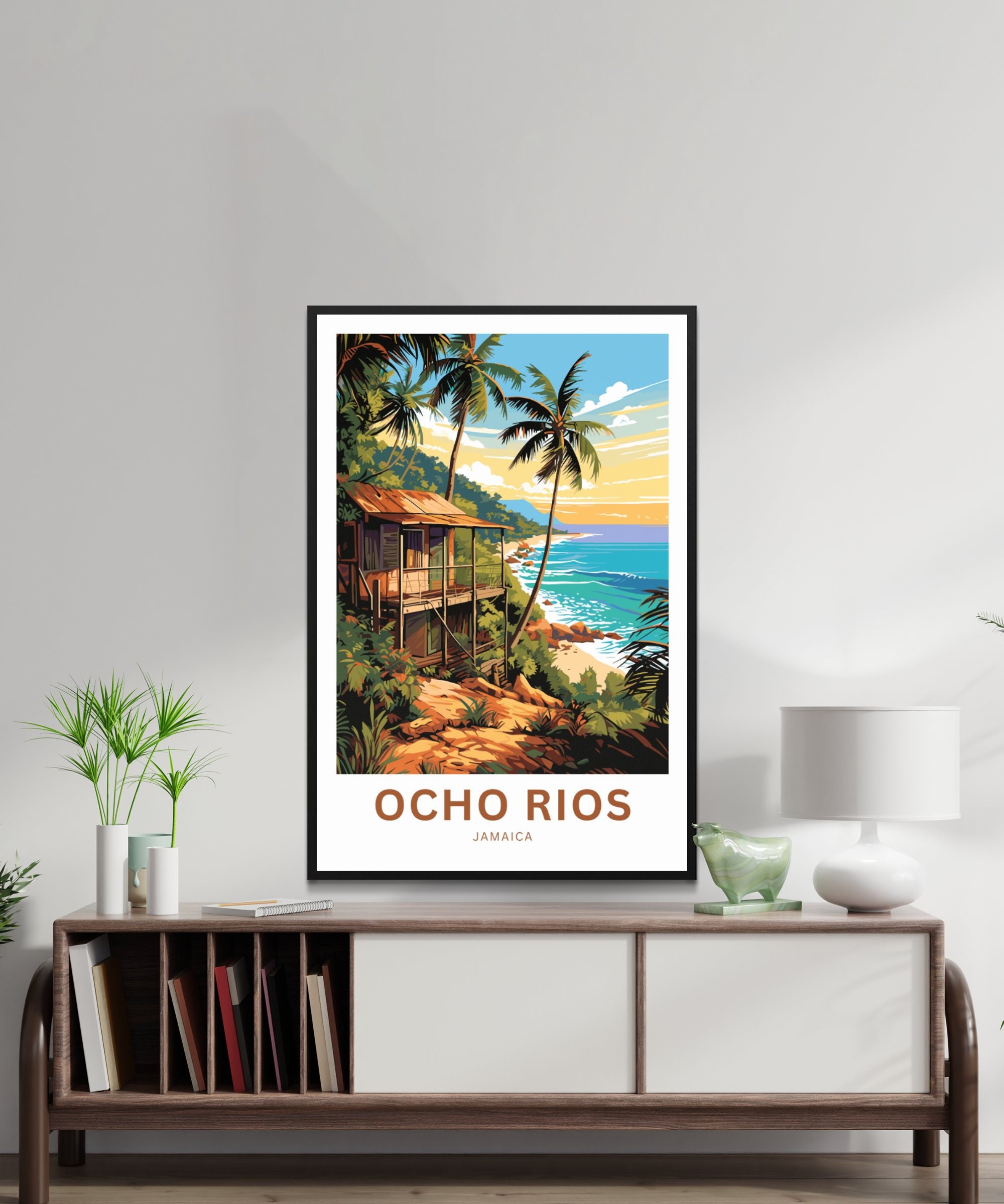 Ocho Rios Travel Print - Ocho Rios Poster, Jamaica Wall Art, Framed ...