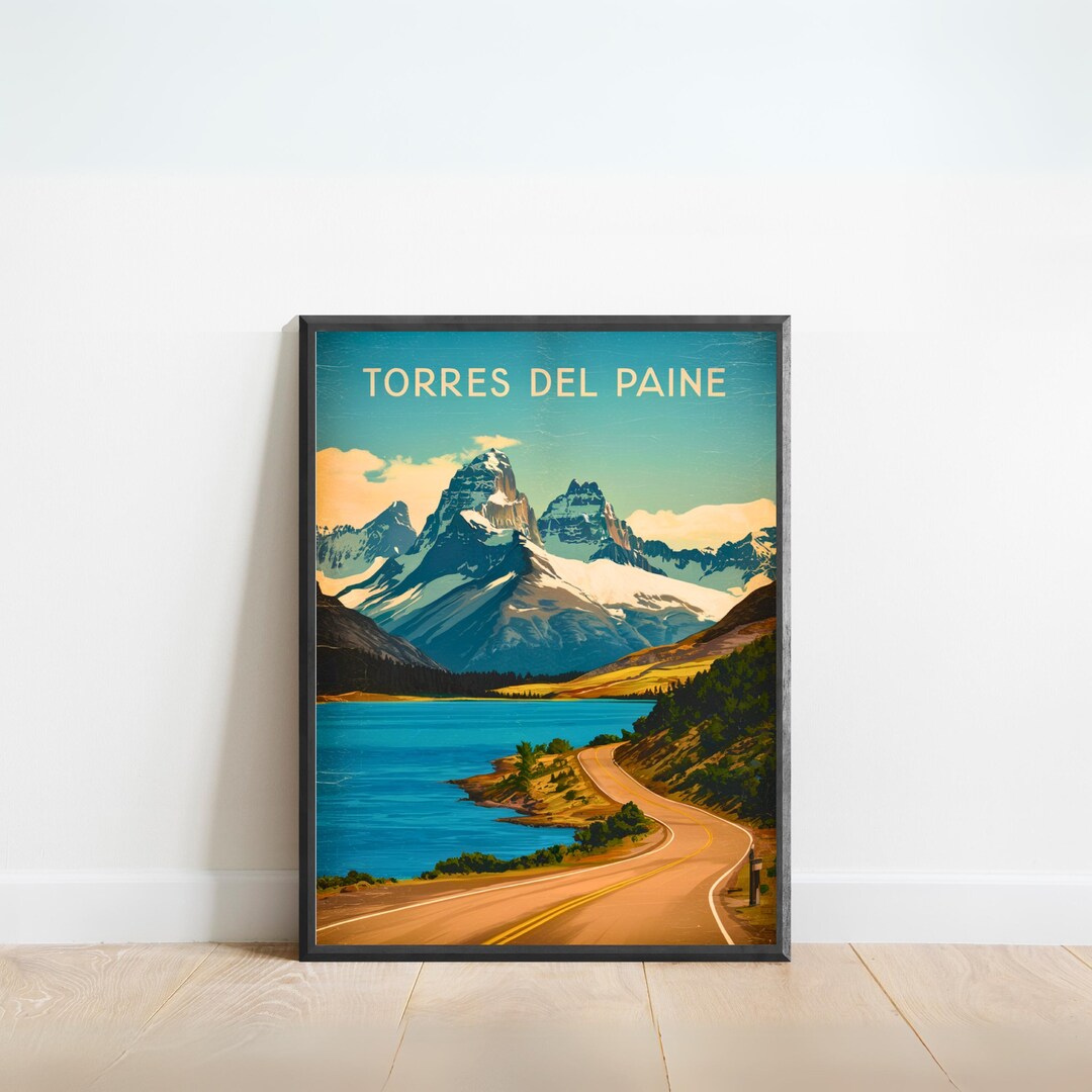 Torres Del Paine Vintage Travel Poster - Torres Del Paine Print, Chile ...