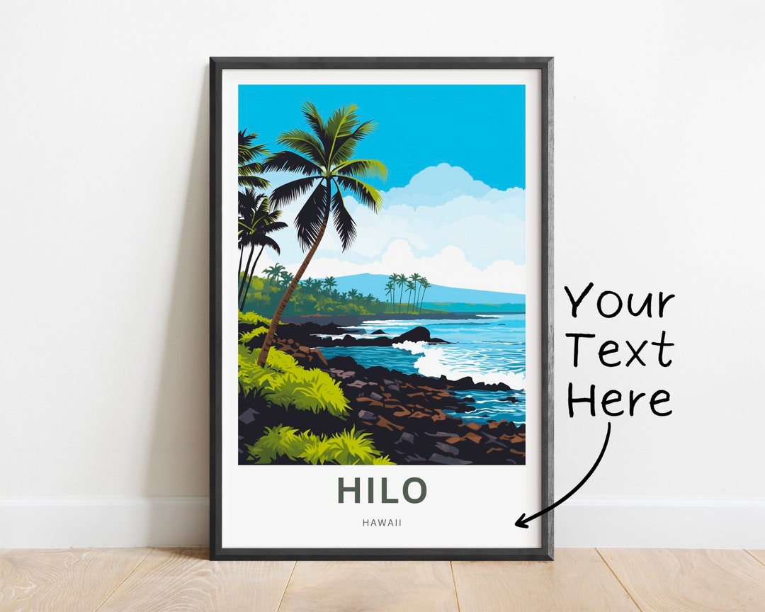 Personalized Hilo Travel Print - Hilo Big Island Hawaii Poster, Hawaii ...