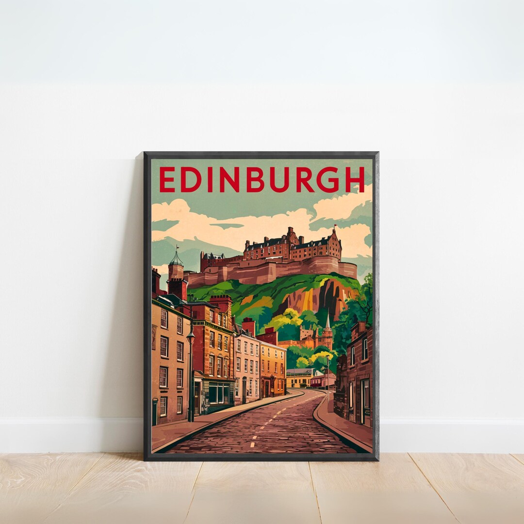 Edinburgh Vintage Travel Poster - Edinburgh Print, Scotland Wall Art ...