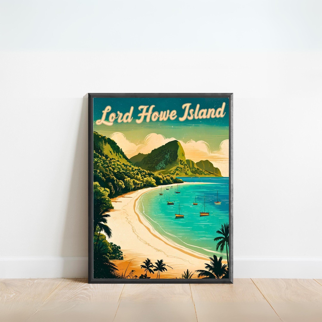 Lord Howe Island Vintage Travel Poster - Lord Howe Print, Australia ...