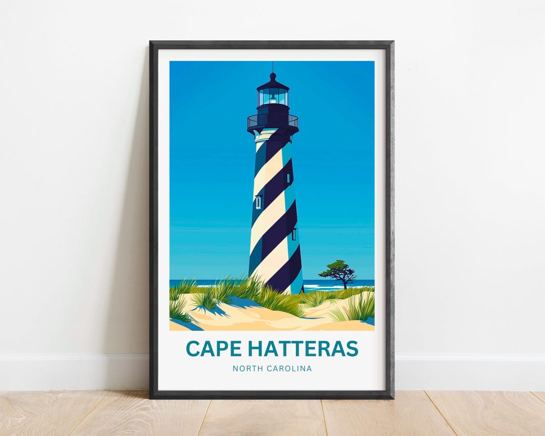 Cape Hatteras Lighthouse Travel Print - Cape Hatteras Poster, North ...