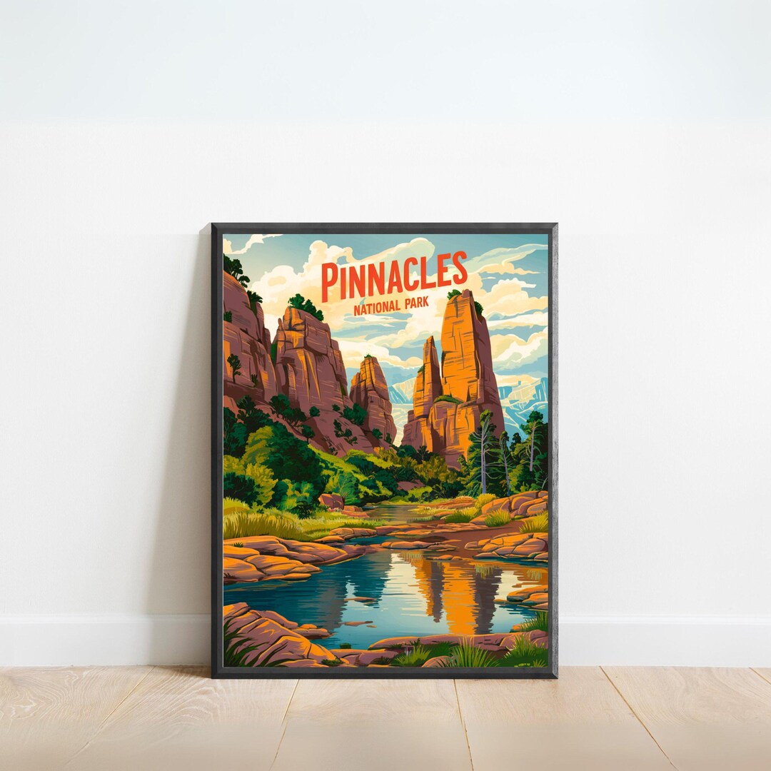 Pinnacles National Park Vintage Travel Poster - Pinnacles Print ...