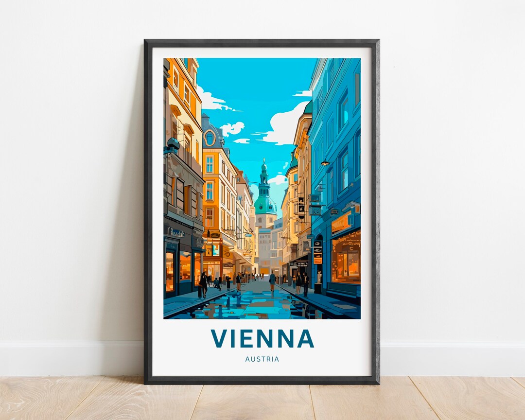 Vienna Travel Print - Vienna Poster, Austria Wall Art, Framed Present ...