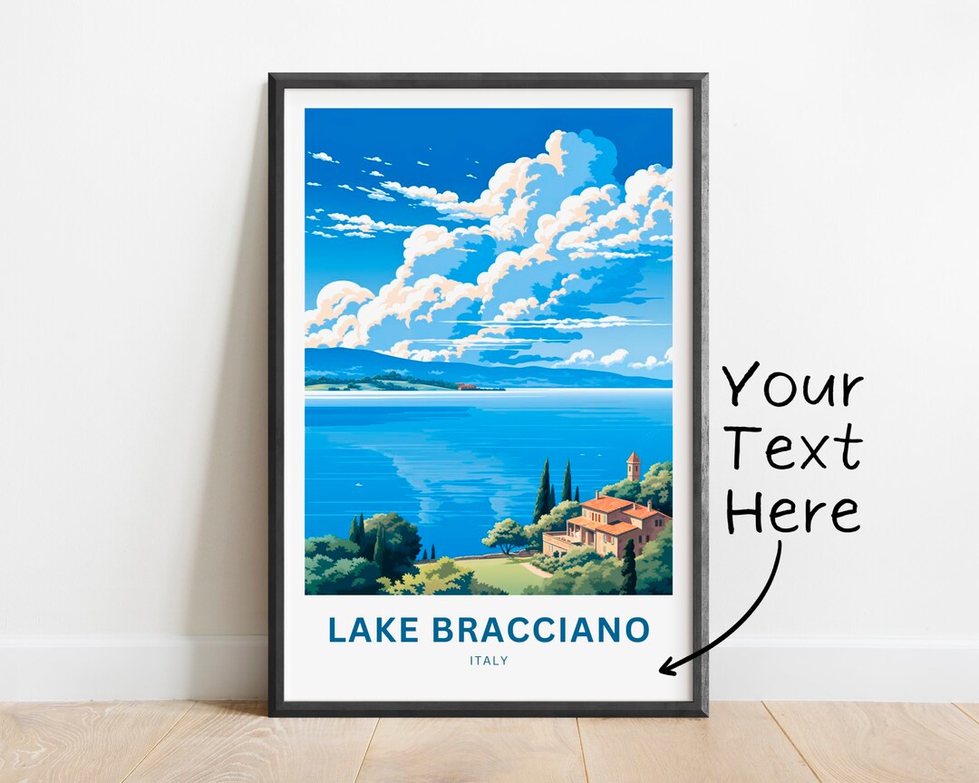 Personalized Lake Bracciano Travel Print Lake Bracciano Poster, Italy ...
