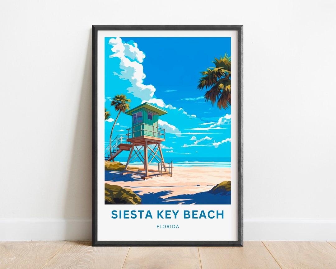 Siesta Key Beach Travel Print - Siesta Key Beach Poster, Florida Wall ...