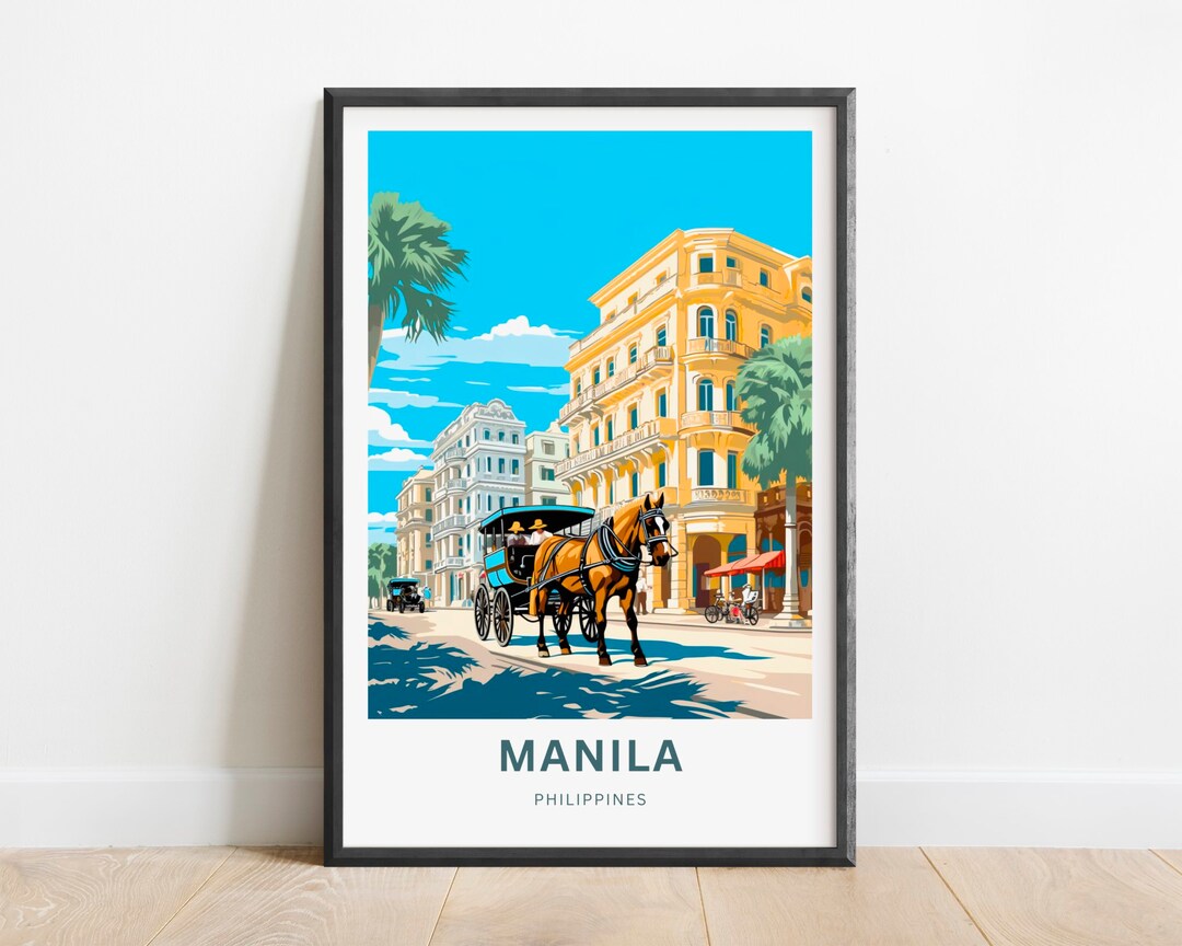 Manila Travel Print - Manila Poster, Philippines Wall Art, Framed ...