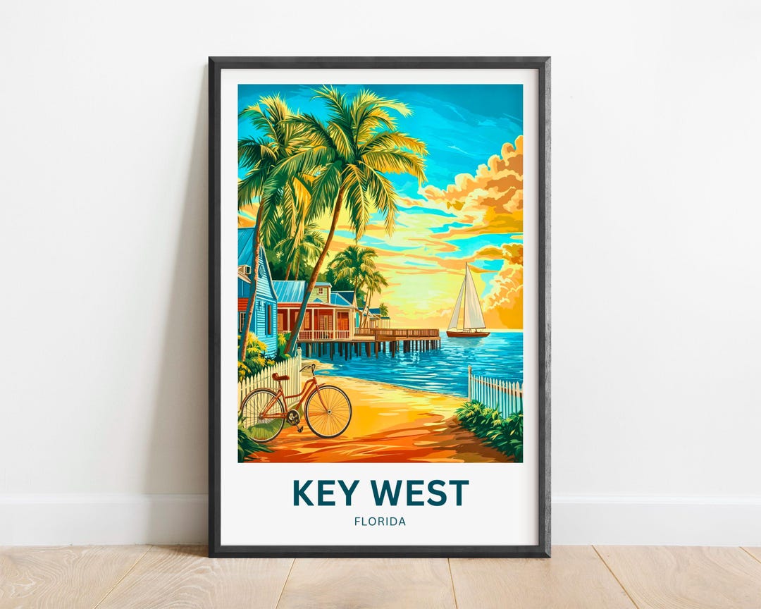 Key West Travel Print - Key West Poster, Florida Wall Art, Framed ...