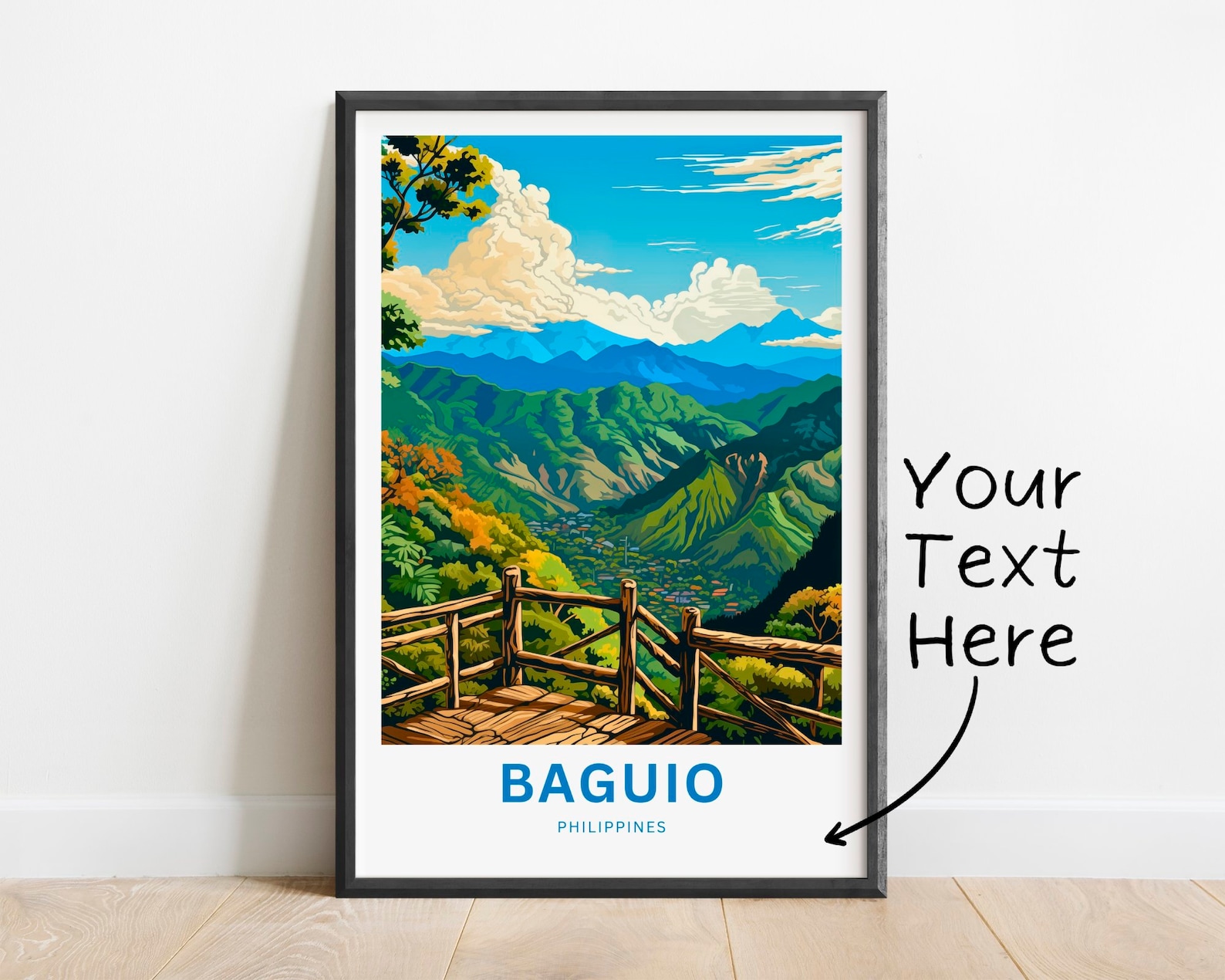 Personalized Baguio City Travel Print - Baguio Poster, Philippines Wall ...