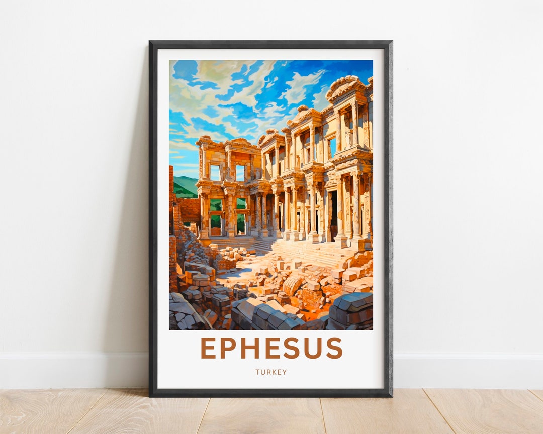 Ephesus Travel Print - Ephesus Poster, Turkey Wall Art, Framed Present ...