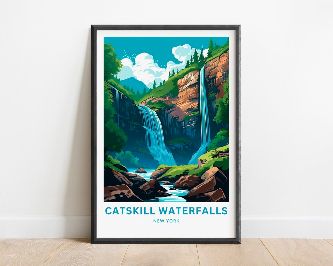 Catskill Waterfalls Travel Print - Catskill Waterfalls Poster, New York ...