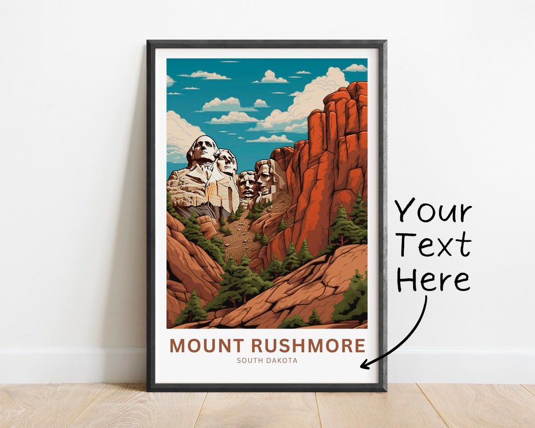 Personalized Mount Rushmore Travel Print - South Dakota Poster, Mount ...