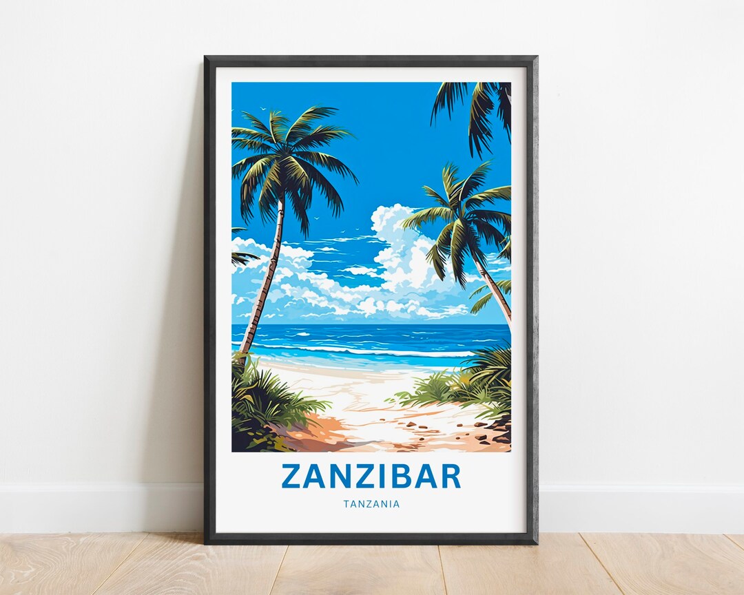 Zanzibar Travel Print Zanzibar Poster, Tanzania Wall Art, Framed ...