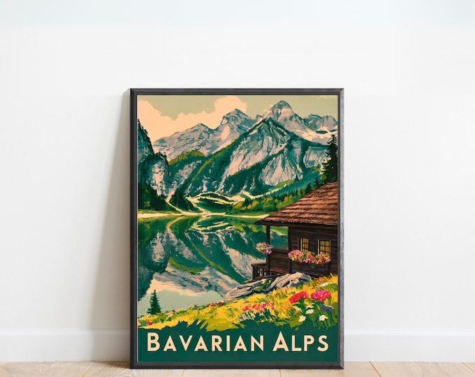 Bavarian Alps Travel Print Germany Home Decor German Wall Art Gift Wall ...