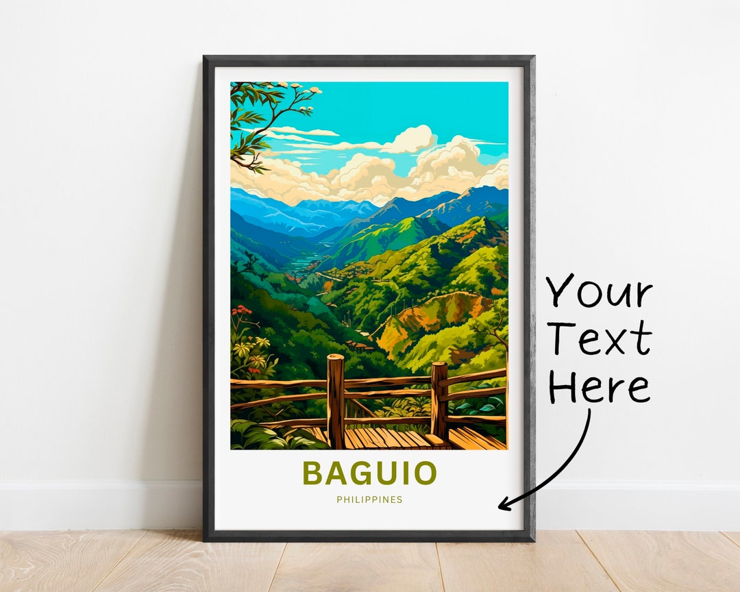 Personalized Baguio City Travel Print - Baguio Poster, Philippines Wall ...
