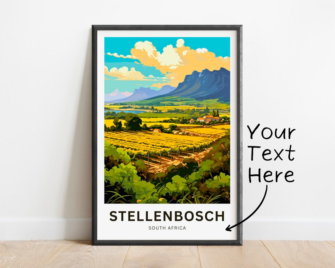 Personalized Stellenbosch Travel Print - Stellenbosch Poster, South ...
