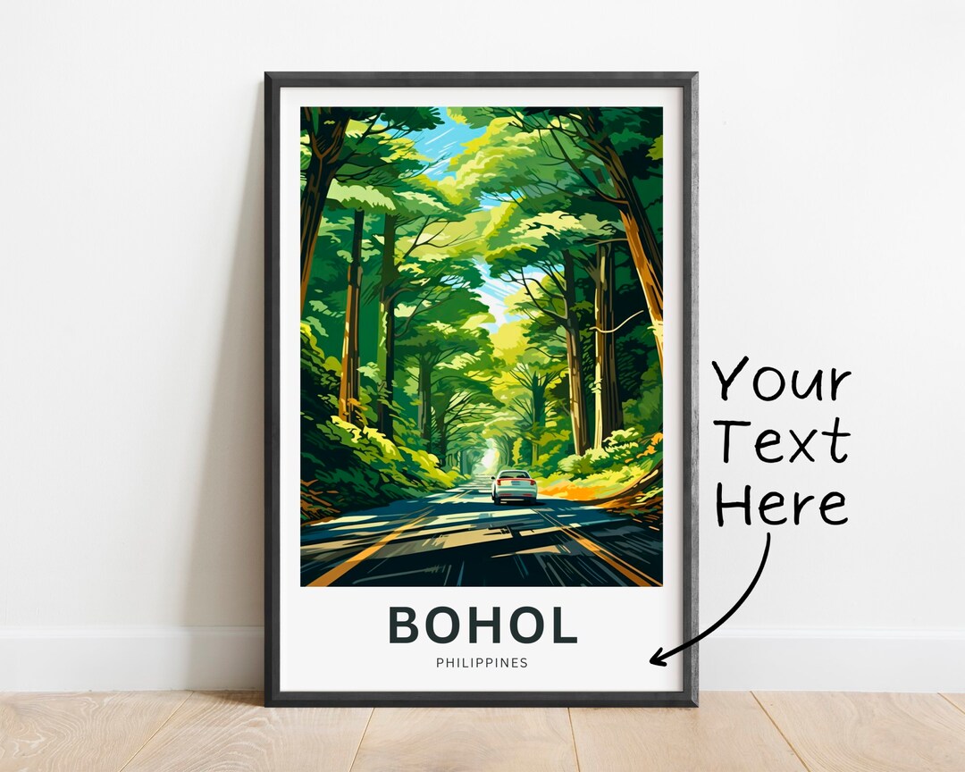 Personalized Bohol Travel Print Bohol Poster, Philippines Wall Art ...