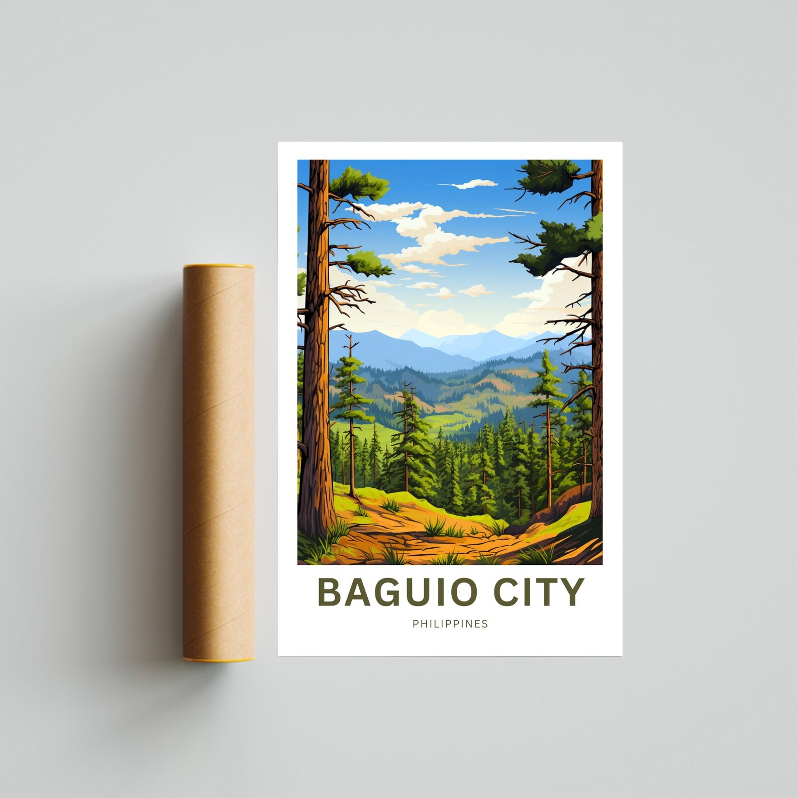 Baguio Island Travel Print Baguio Island Poster Philippines - Etsy