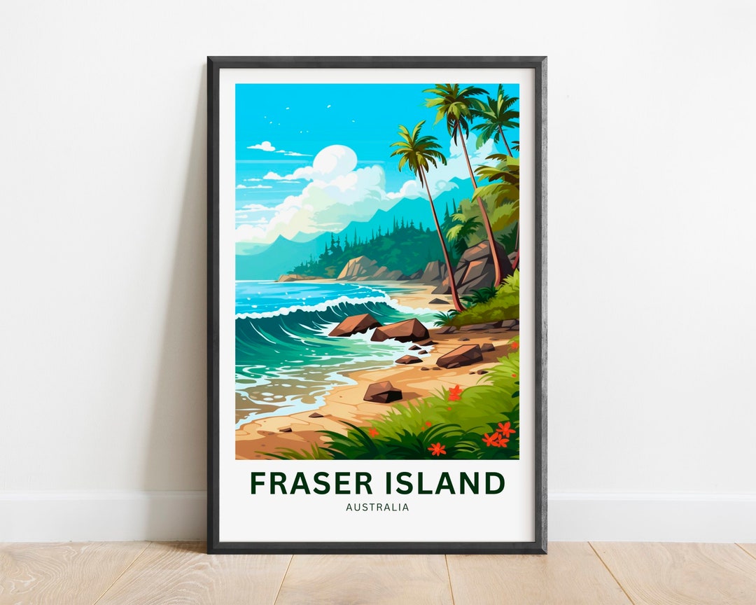 Fraser Island Travel Print - Fraser Island Poster, Australia Wall Art ...