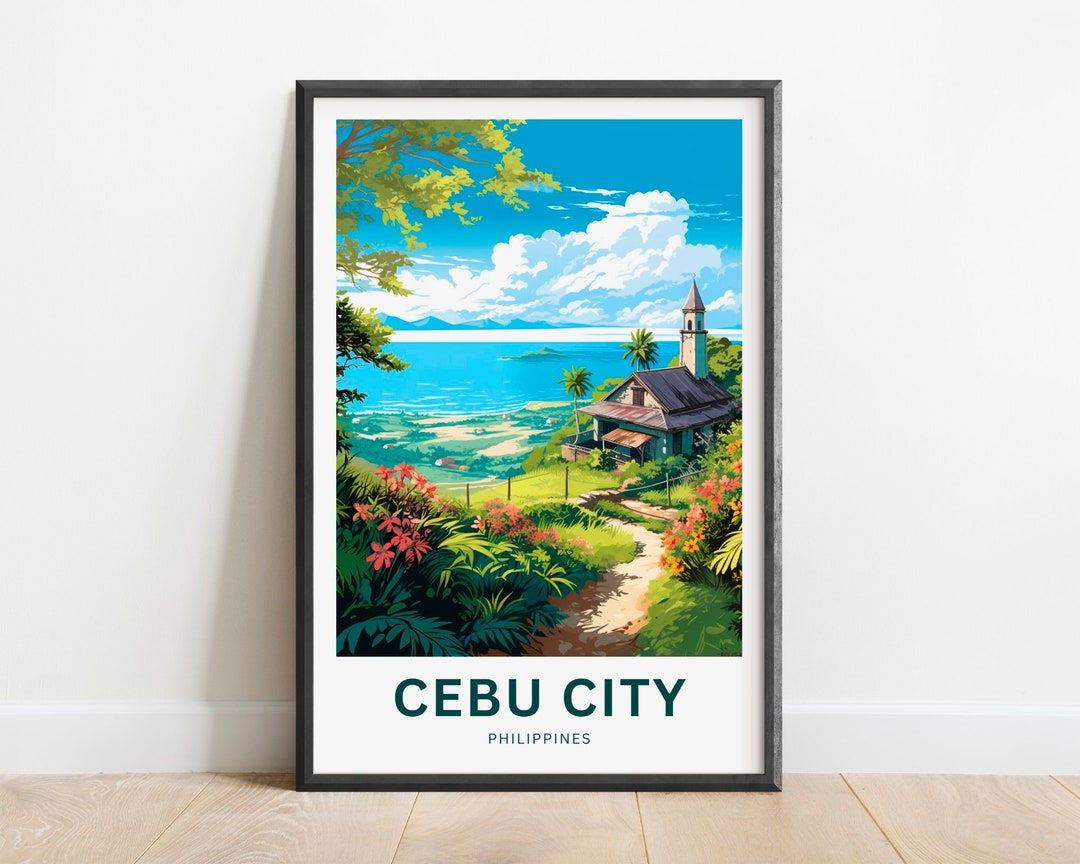 Cebu City Travel Print - Cebu City Poster, Philippines Wall Art, Framed ...