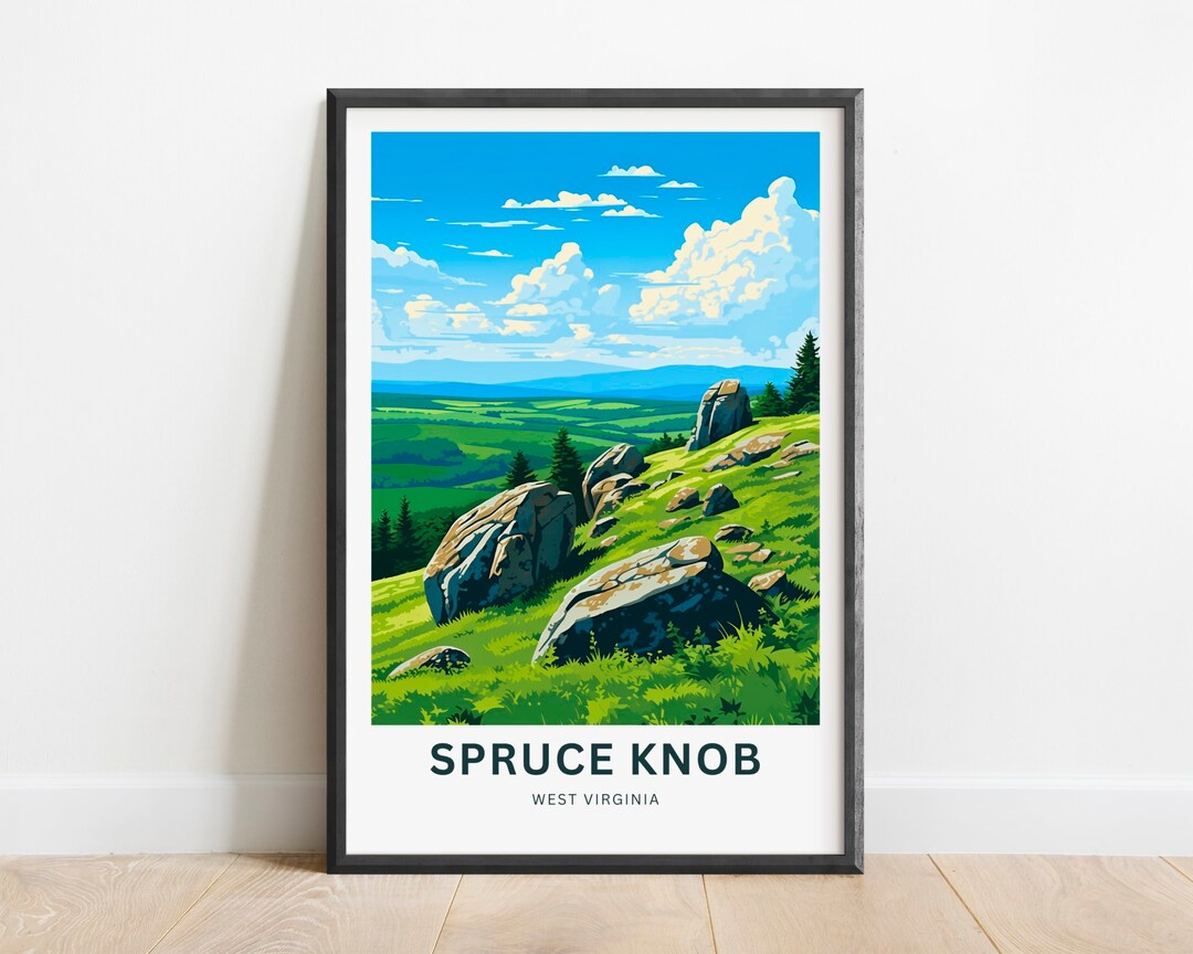 Spruce Knob Travel Print - Spruce Knob Poster, West Virginia Wall Art ...