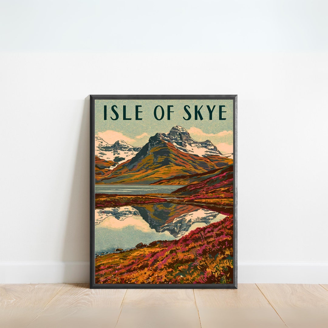 Isle of Skye Vintage Travel Poster - Isle of Skye Print, Scotland Wall ...
