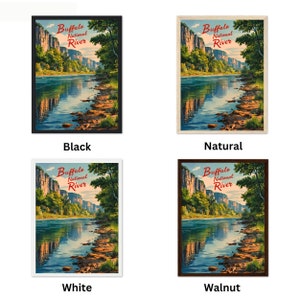 Buffalo River Vintage Travel Poster - Buffalo River Print, Arkansas ...
