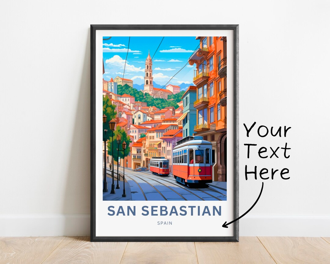 Personalized San Sebastian Print - San Sebastian Poster, Spain Wall Art ...