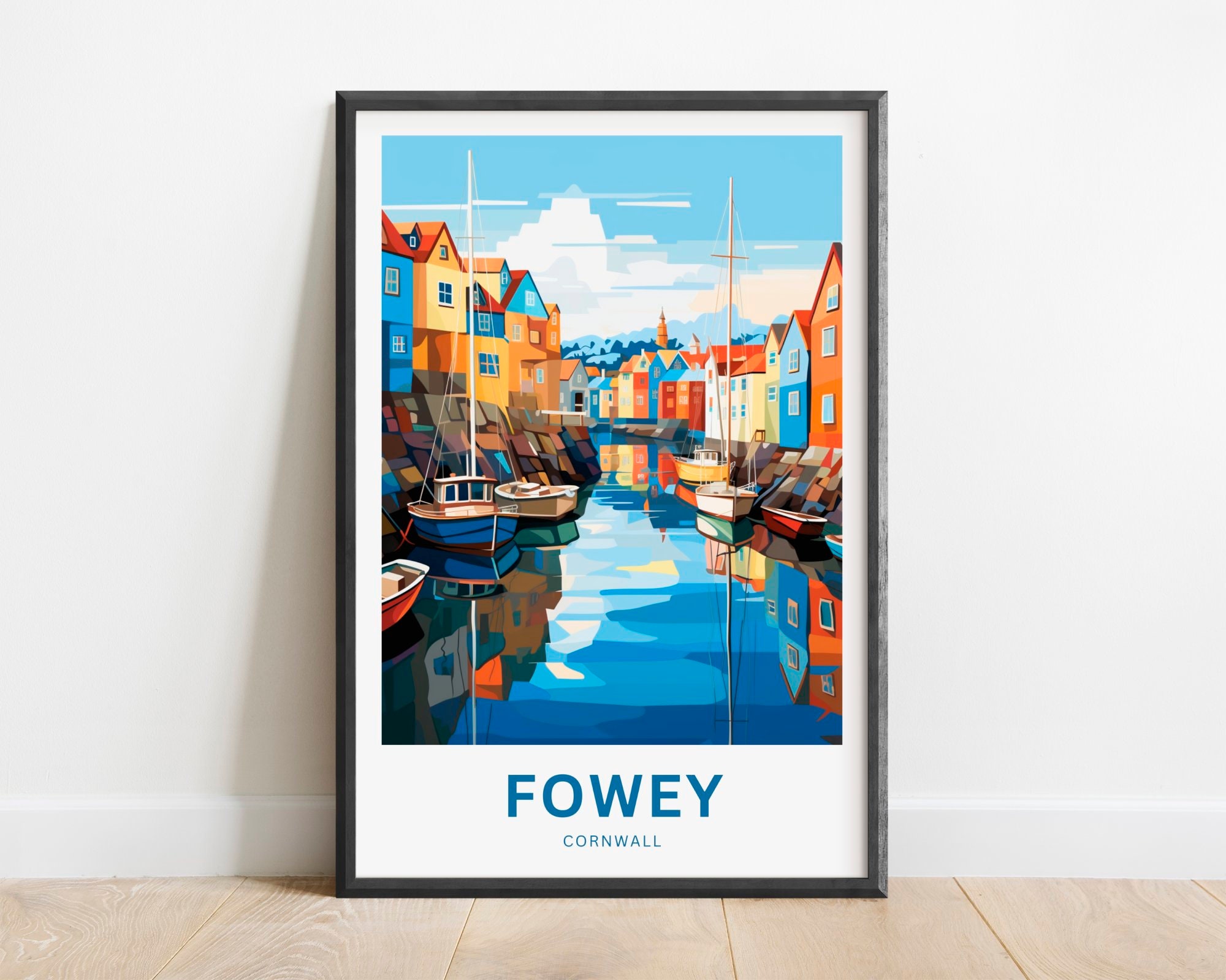 Fowey Travel Print Fowey Poster Cornwall Wall Art Framed - Etsy