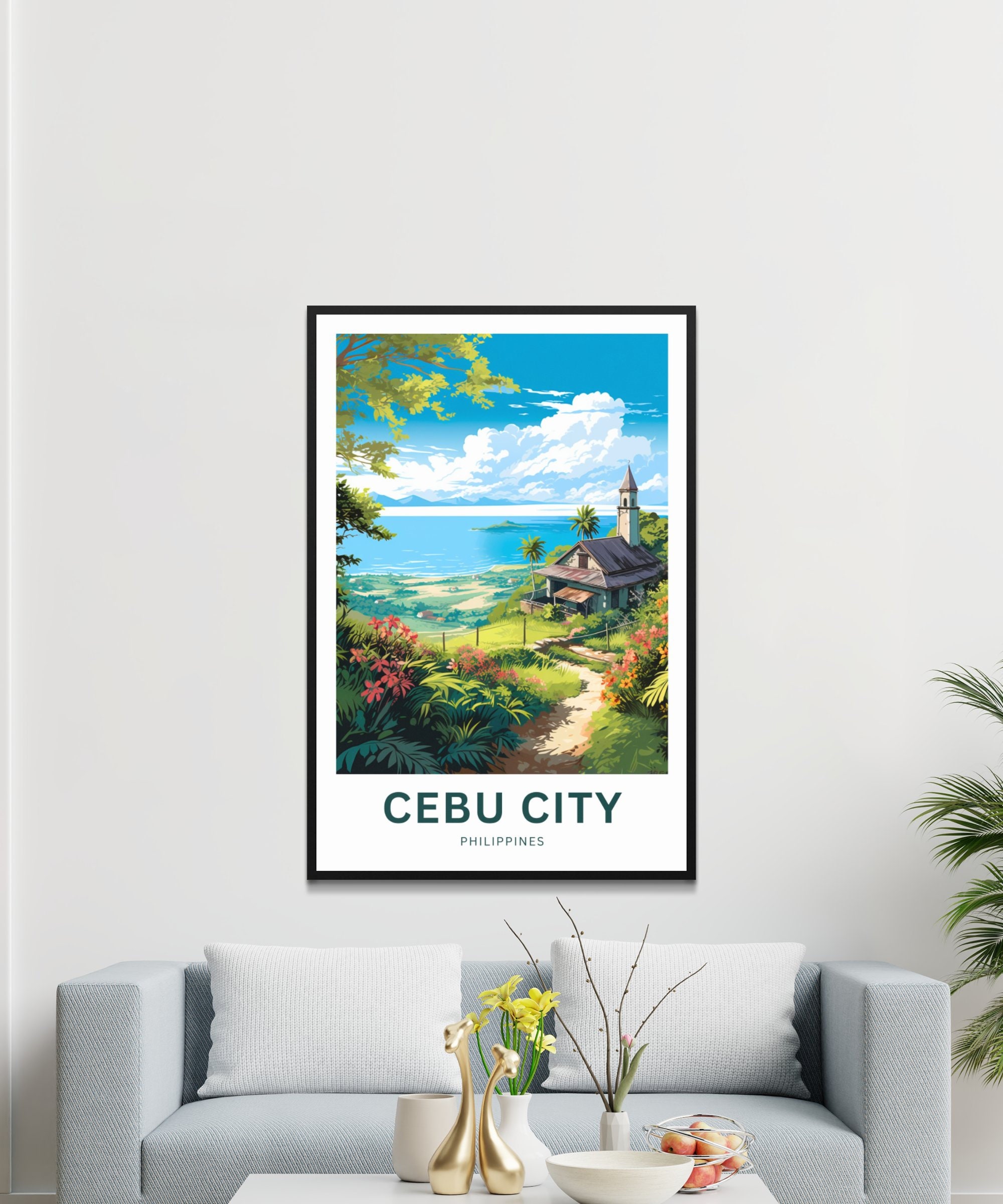 Cebu City Philippines Travel Poster: Minimalist Wall Art - Etsy