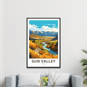 Personalized Sun Valley Travel Print Sun Valley Poster, Idaho Wall Art ...