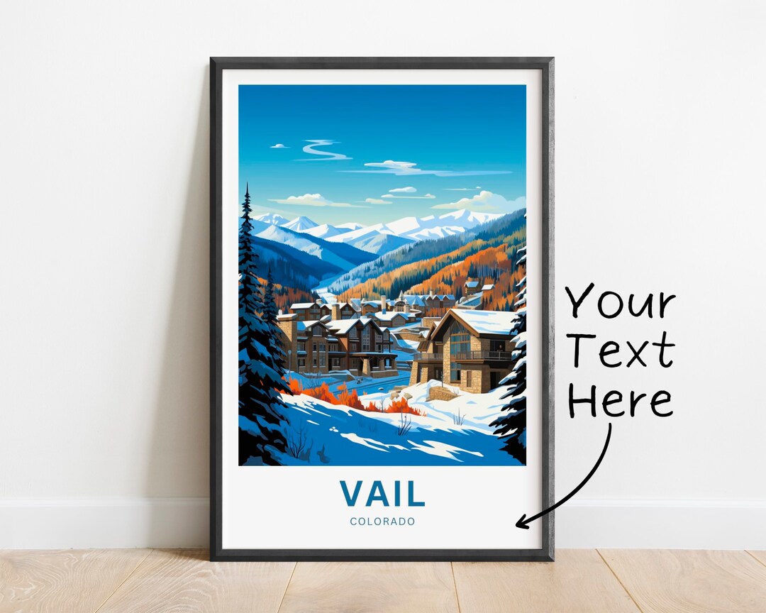 Personalized Vail Ski Resort Travel Print - Vail Ski Resort Poster ...