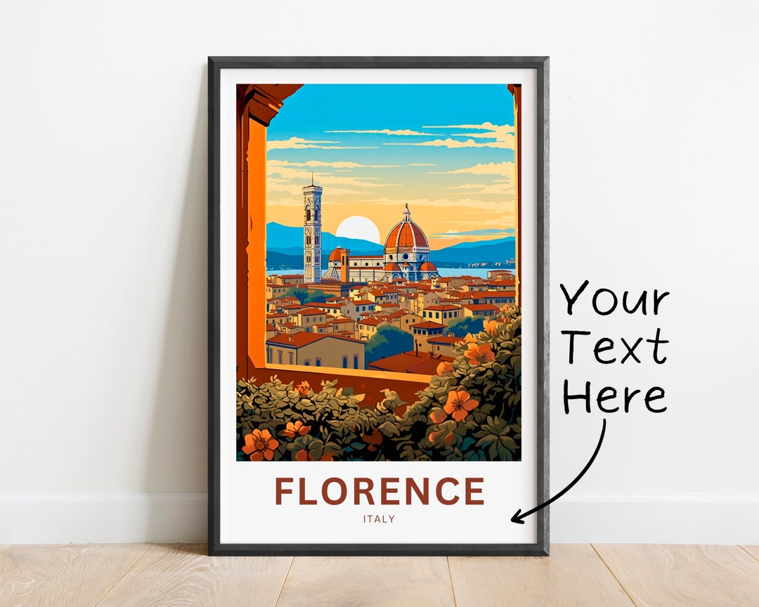 Personalized Florence Travel Print Florence Poster, Italy Wall Art ...